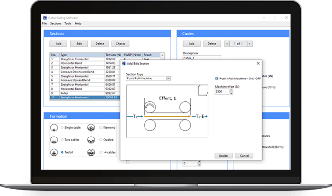 Cable Pulling Tension & Sidewall Pressure Calculations | ELEK Software