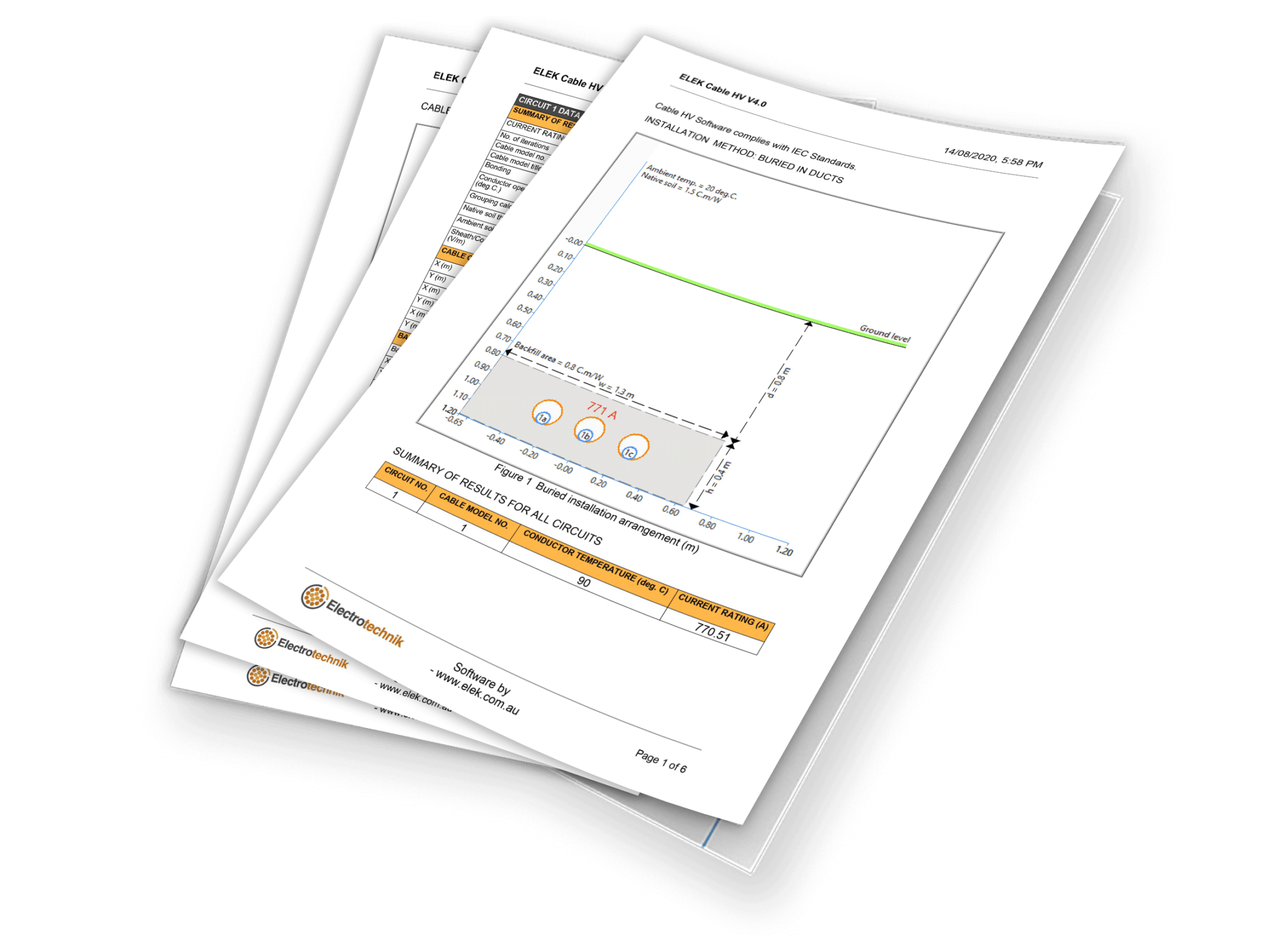 ELEK Cable HV Software -Power Cable Current Rating Calculator