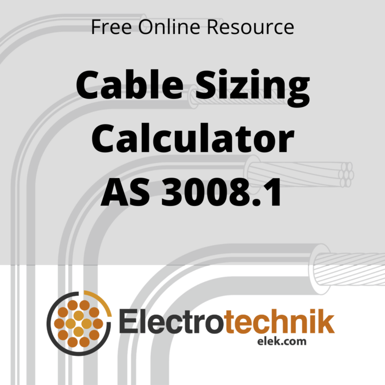 Accurate Voltage Drop Calculator AS/NZS 3008 - ELEK Software