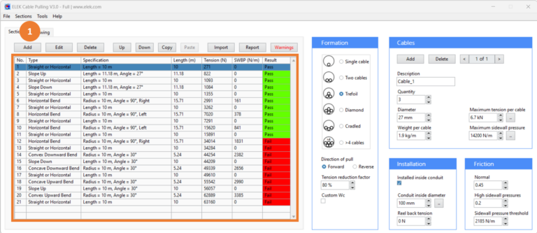 Cable Pulling Calculations - Cable Pro Web Software Tutorial